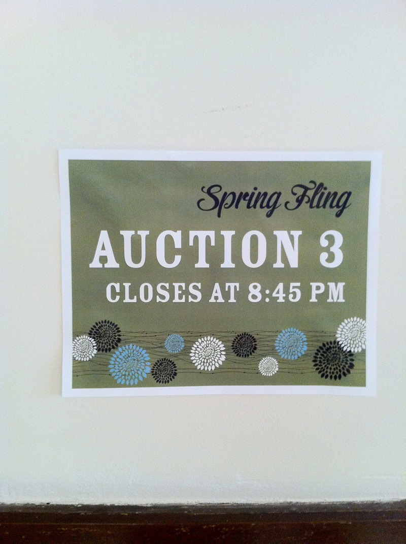 Auction Informational Signage — Charity Auctioneer Jim Miller