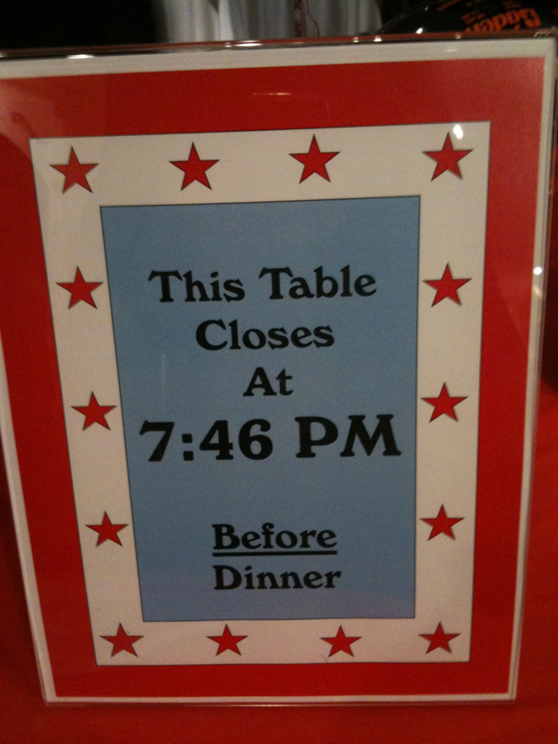 Auction Informational Signage — Charity Auctioneer Jim Miller