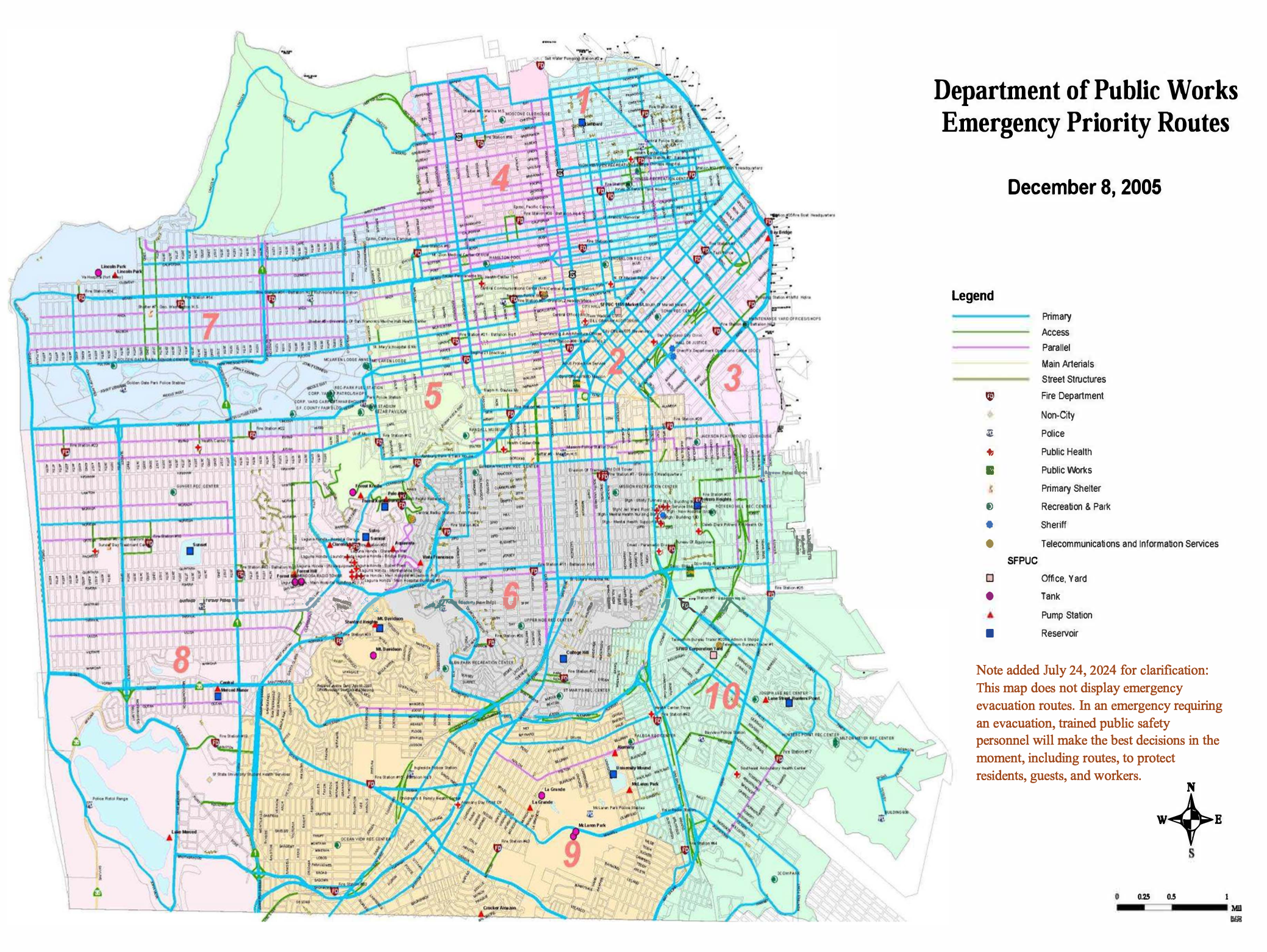 Emergency vehicle access and evacuation route