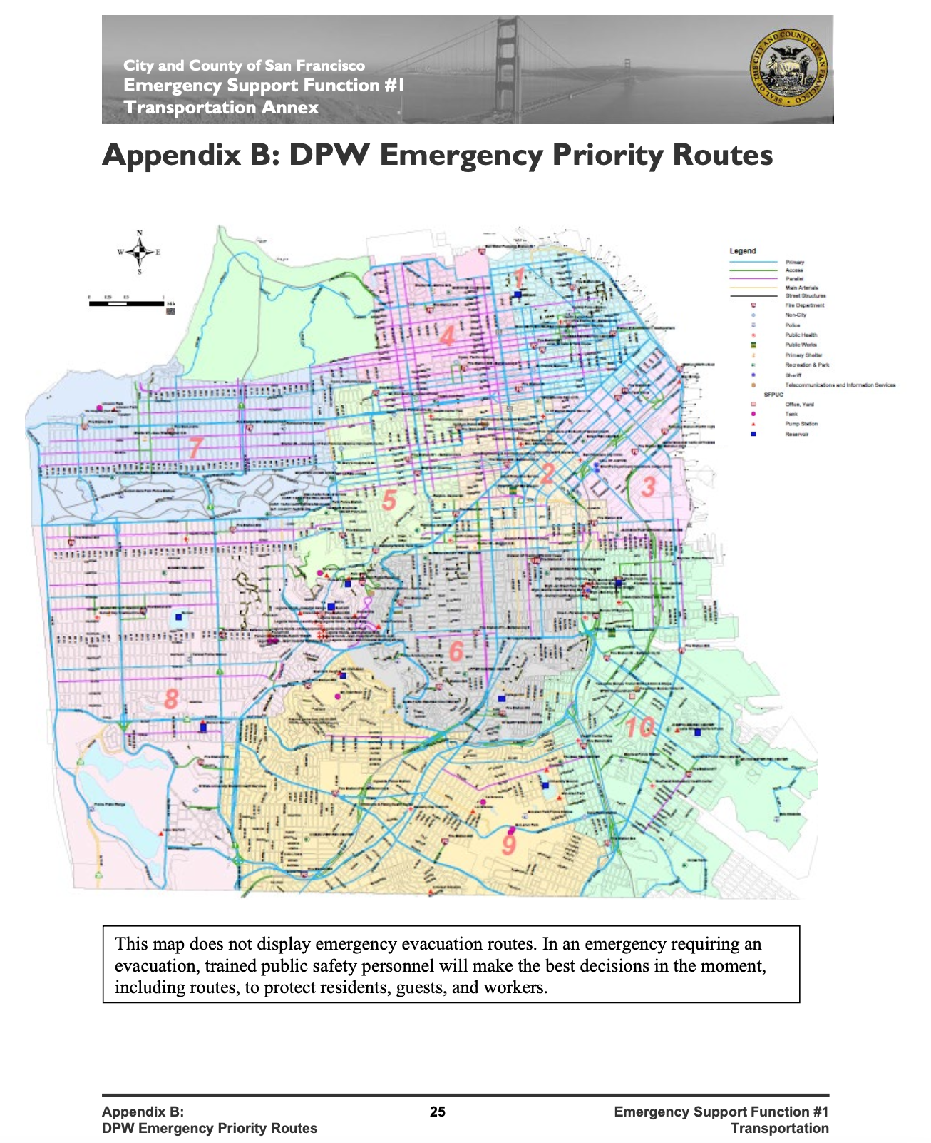 Emergency vehicle access and evacuation route
