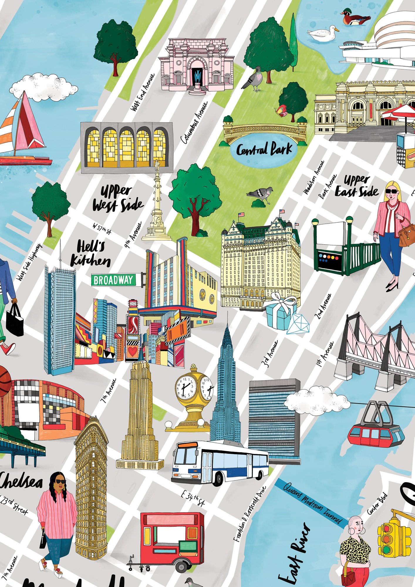 Illustrated Map of New York — Running For Crayons - Tilly | Freelance ... Illustrated Map of New York — Running For Crayons - Tilly | Freelance ...