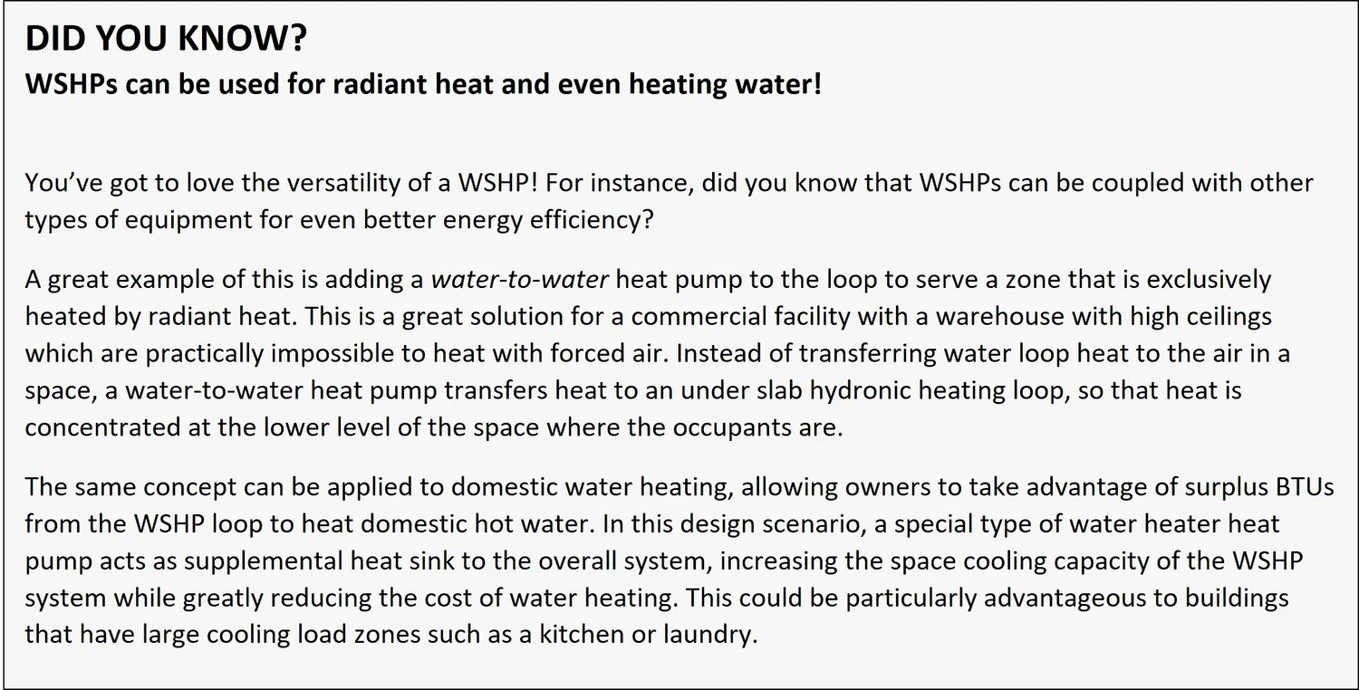 WSHP System Control and Optimization 3: Alternative Heat Sinks