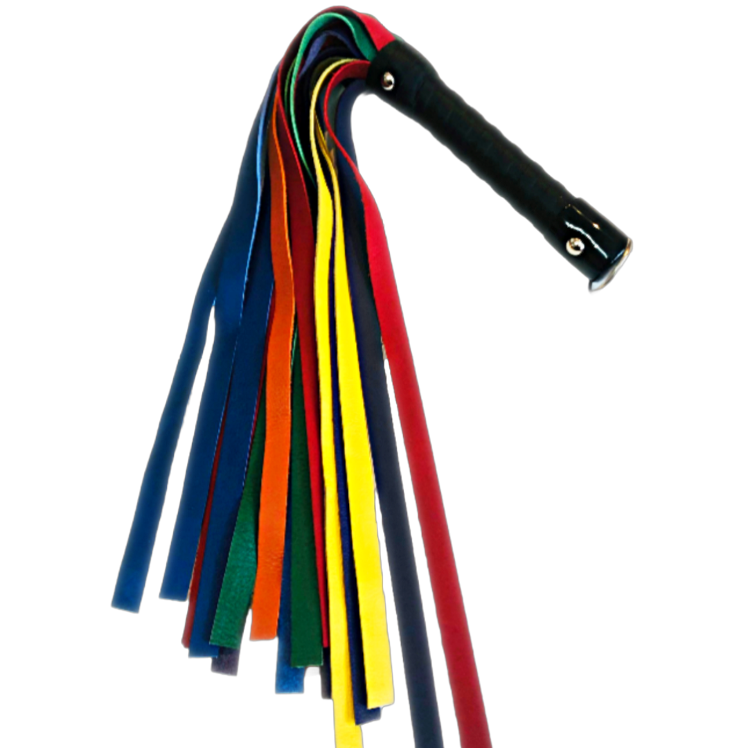 24" Rainbow Strand Leather Flogger — The Spank Academy