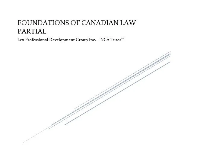 NCA Tutor™ - Foundations of Canadian Law Notes - Instant Digital ...