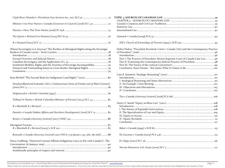 NCA Tutor™ - Foundations of Canadian Law Notes - Instant Digital ...