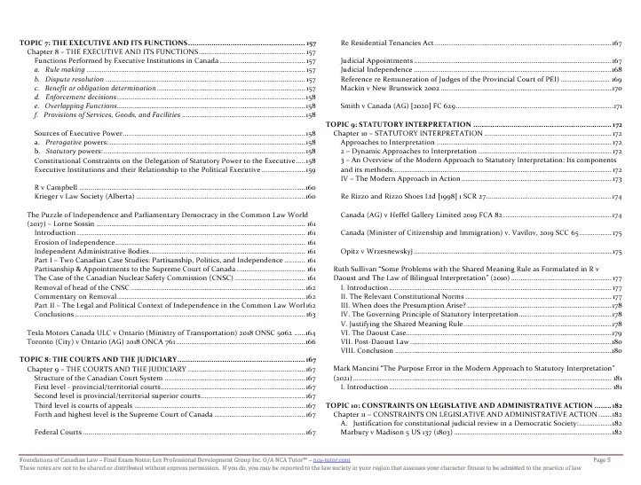 NCA Tutor™ - Foundations of Canadian Law Notes - Instant Digital ...