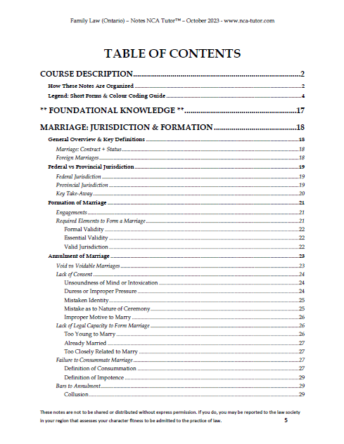 NCA Tutor™ - NEW - Family Law Canada NCA Notes + Review Questions and ...