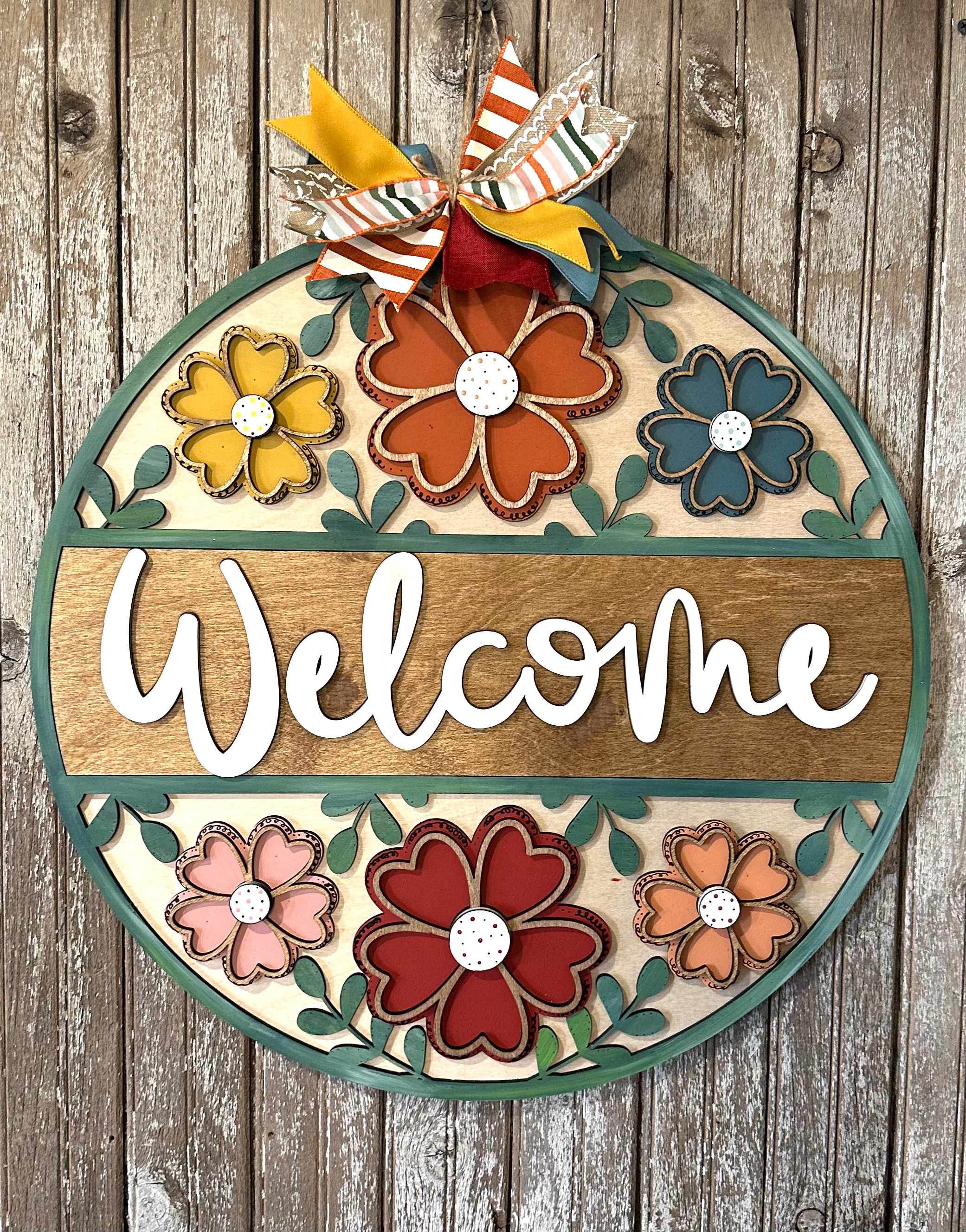 Welcome Sign with 6 Flowers — The Makery