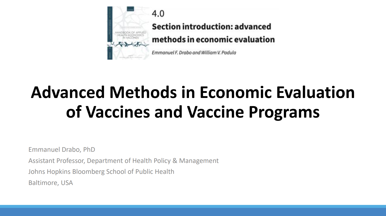 Main congress presentations — ImmunizationEconomics.org