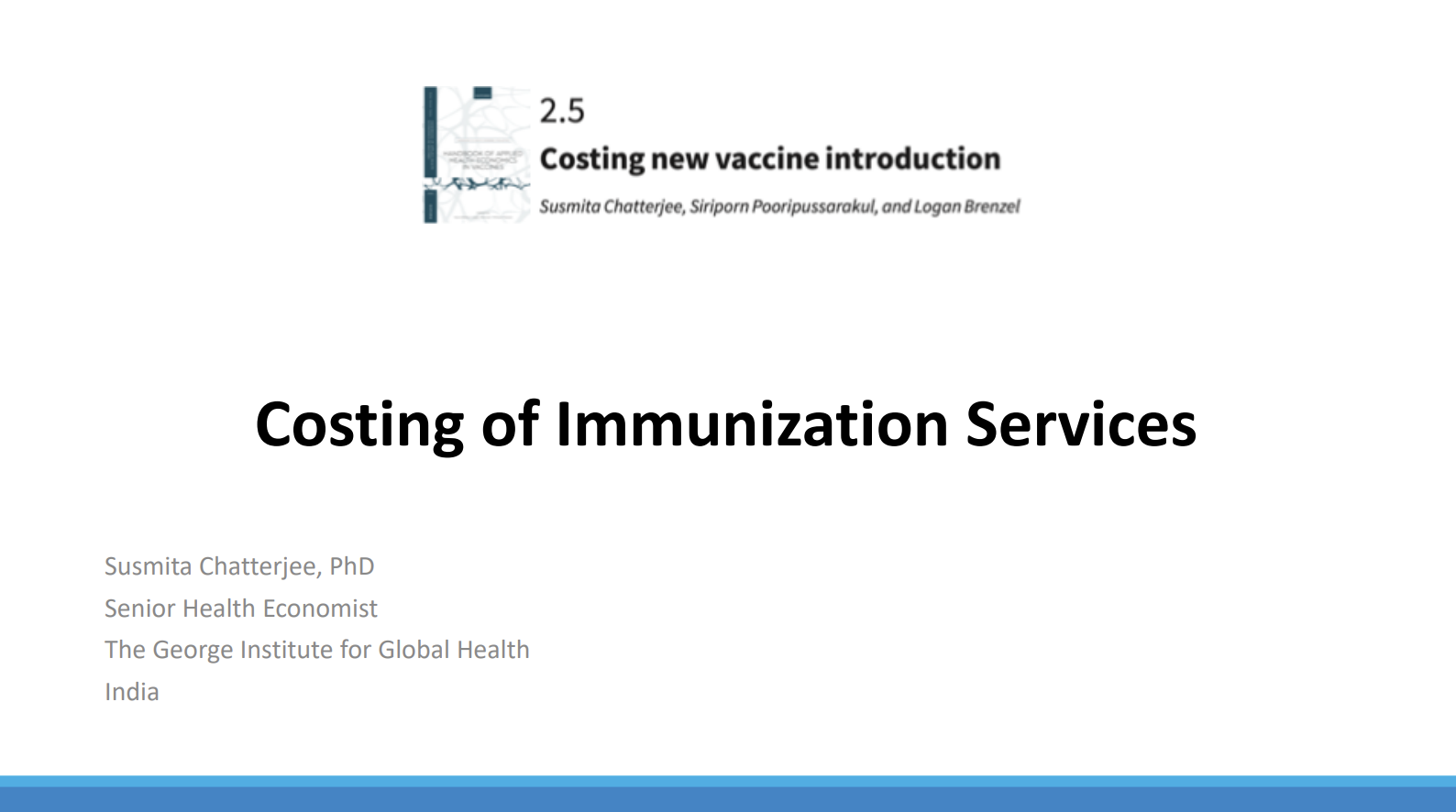 Main congress presentations — ImmunizationEconomics.org