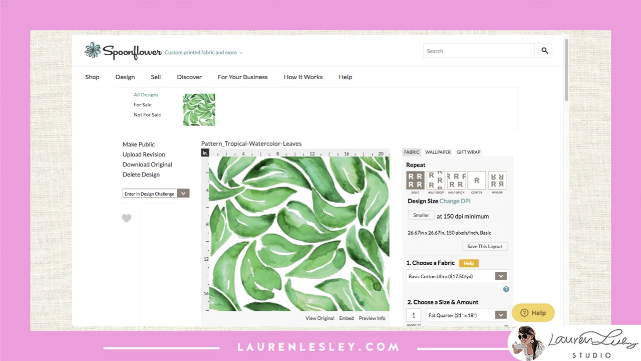 How to Design Your Own Fabric | Step by Step Watercolor Fabric Design ...