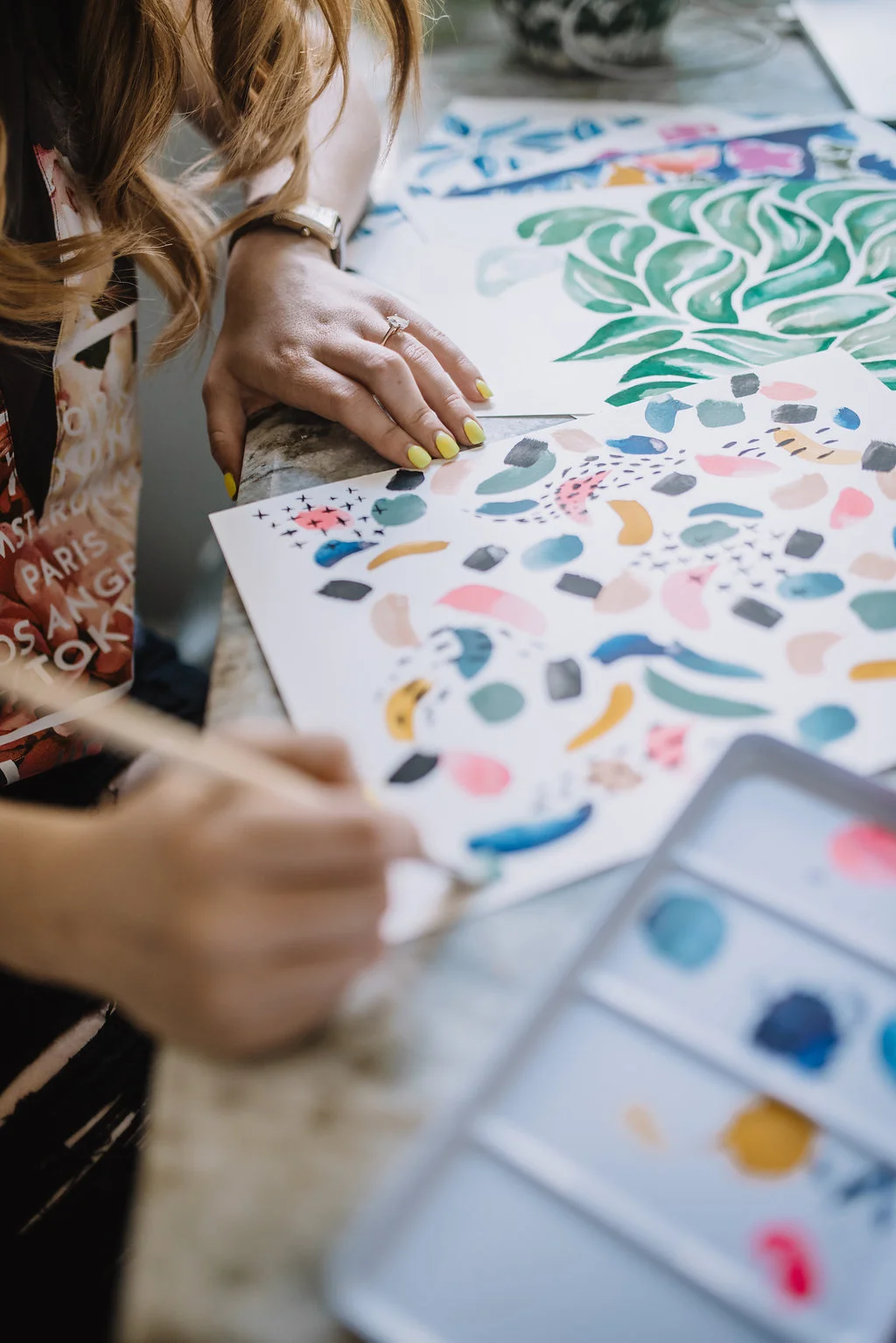 How to Design Your Own Fabric | Step by Step Watercolor Fabric Design ...