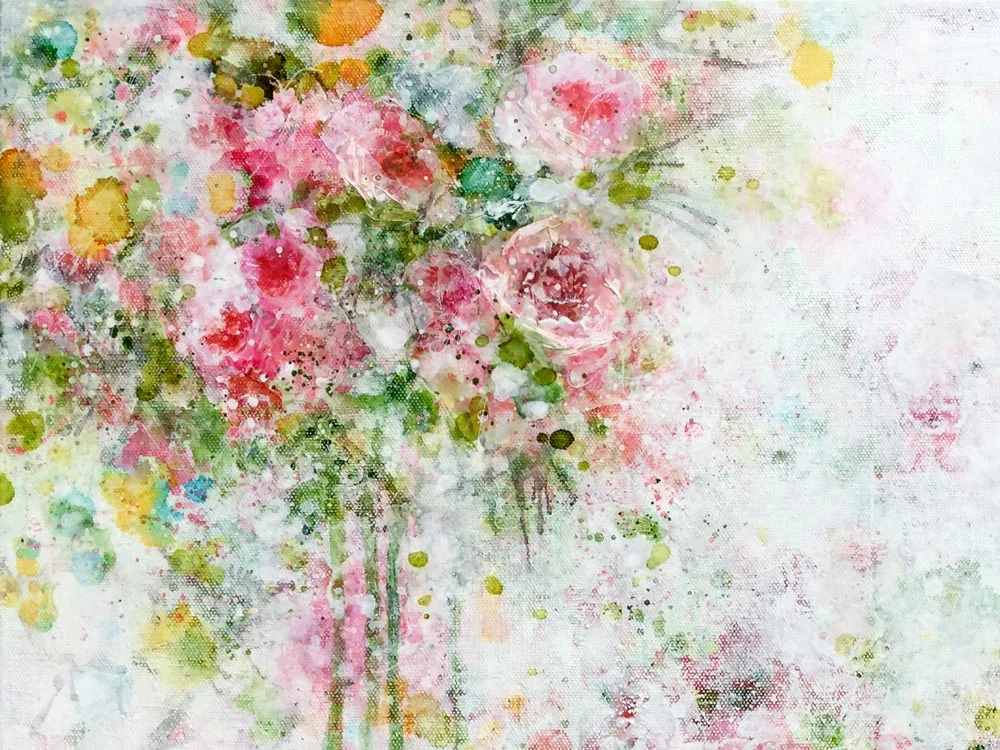 Wild Roses Online Art Class — Laly Mille Mixed Media Art