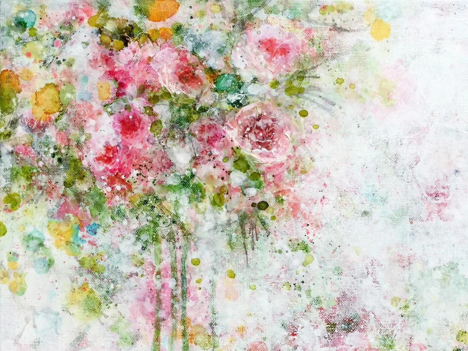 Wild Roses Online Art Class — Laly Mille Mixed Media Art