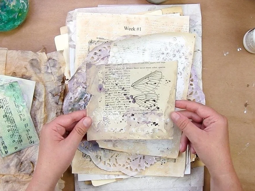 Poetic Papers, Mixed Media Class — Laly Mille Mixed Media Art