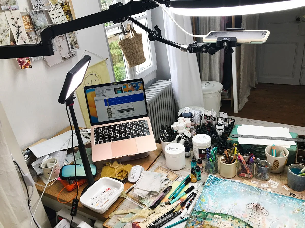 My Filming Setup — Laly Mille Mixed Media Art