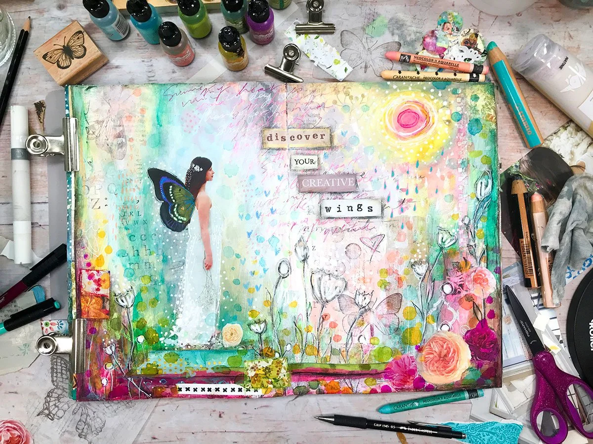 Discover your Creative Wings — Laly Mille Mixed Media Art