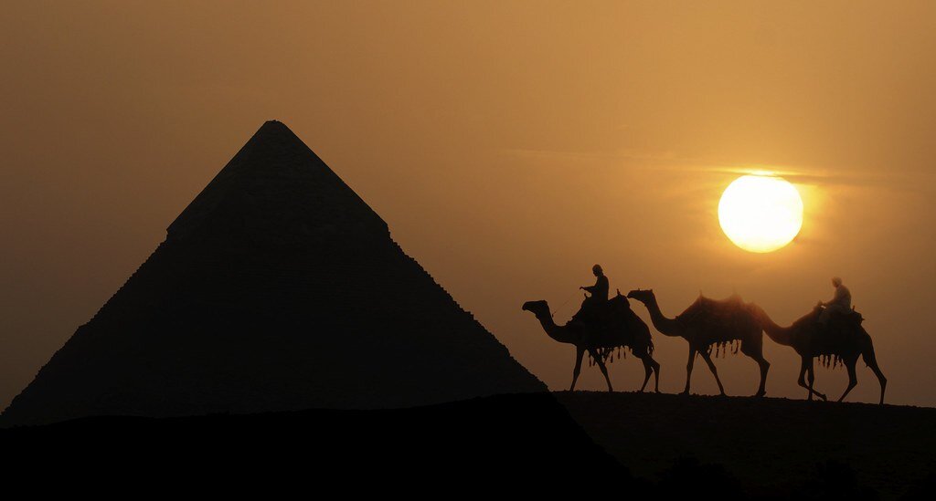 Egyptian Pyramids Sunset