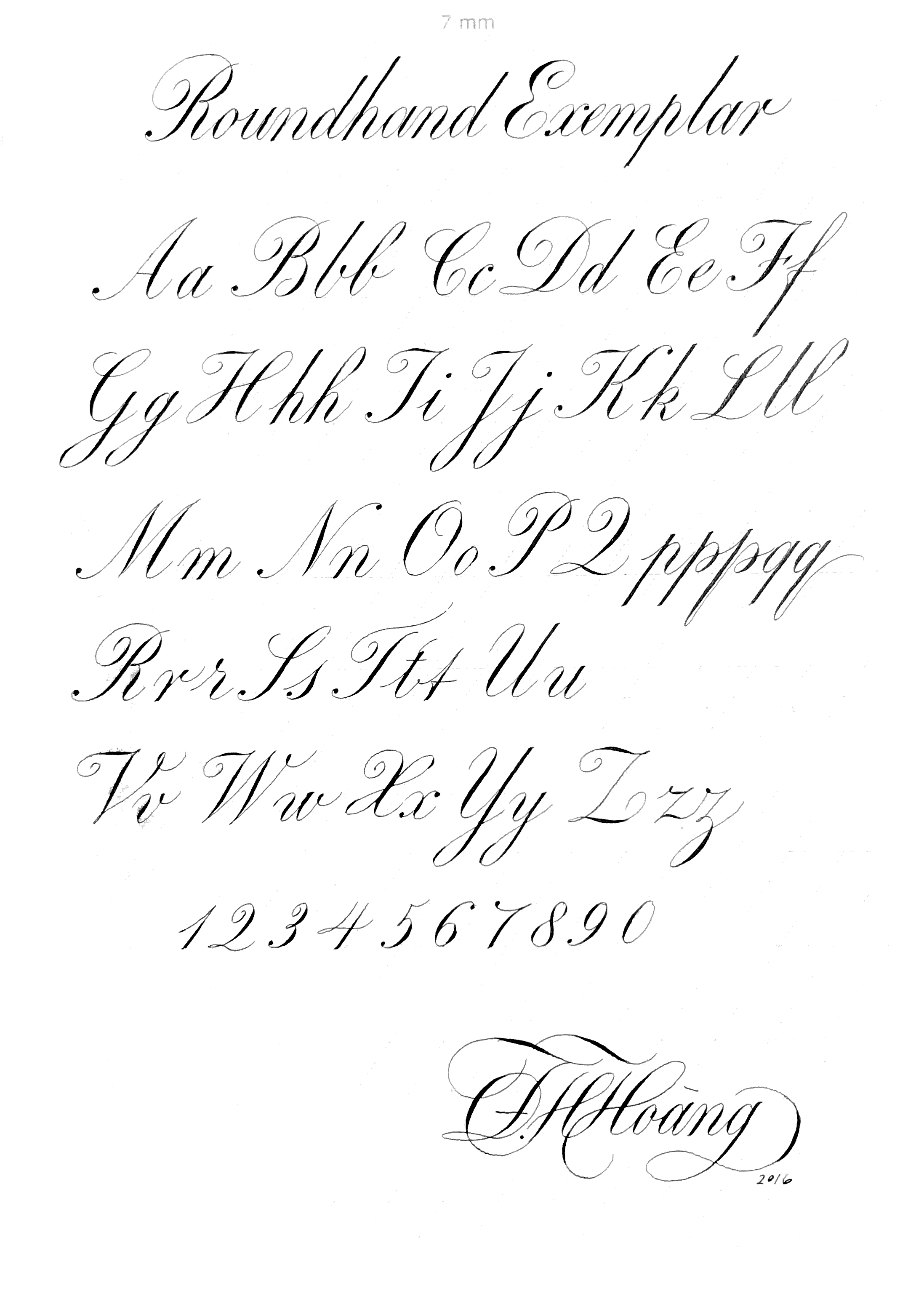 English Roundhand Workshop, handouts in June 2016 — DAO HUY HOANG