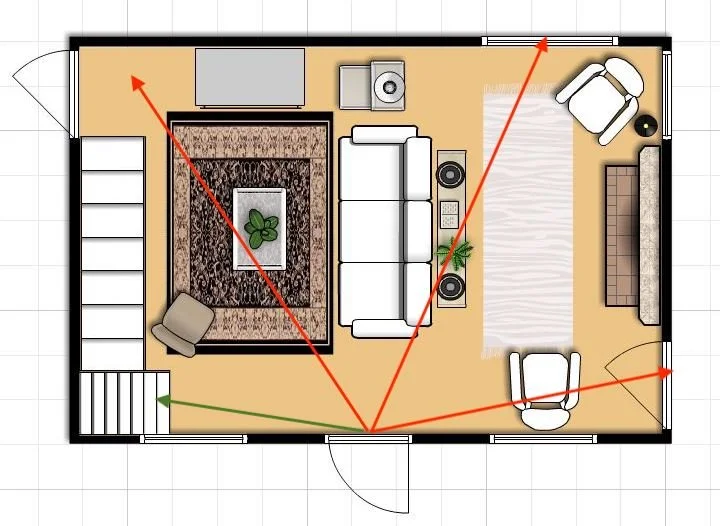 Design Dilemma: Arranging furniture when your front door opens into the ...