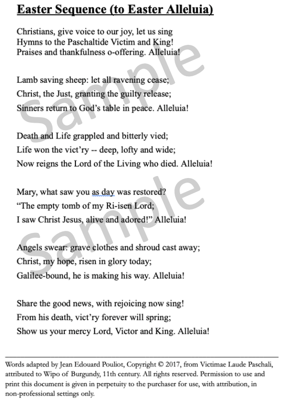 Easter Sequence (Easter Alleluia) Sample — Jean Pouliot Publications