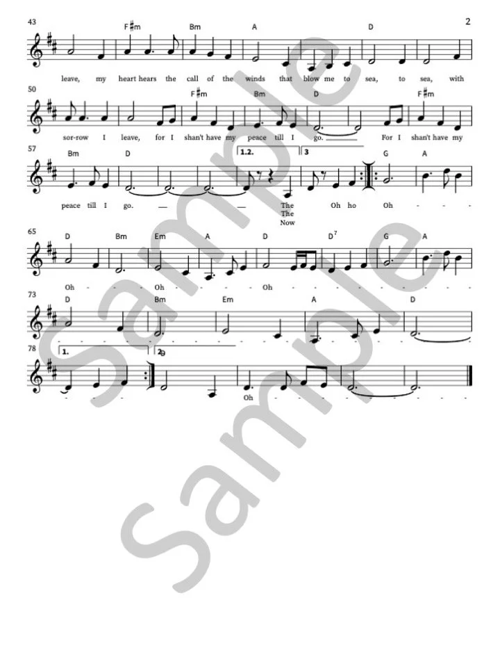 To Sea Lead Sheet sample — Jean Pouliot Publications