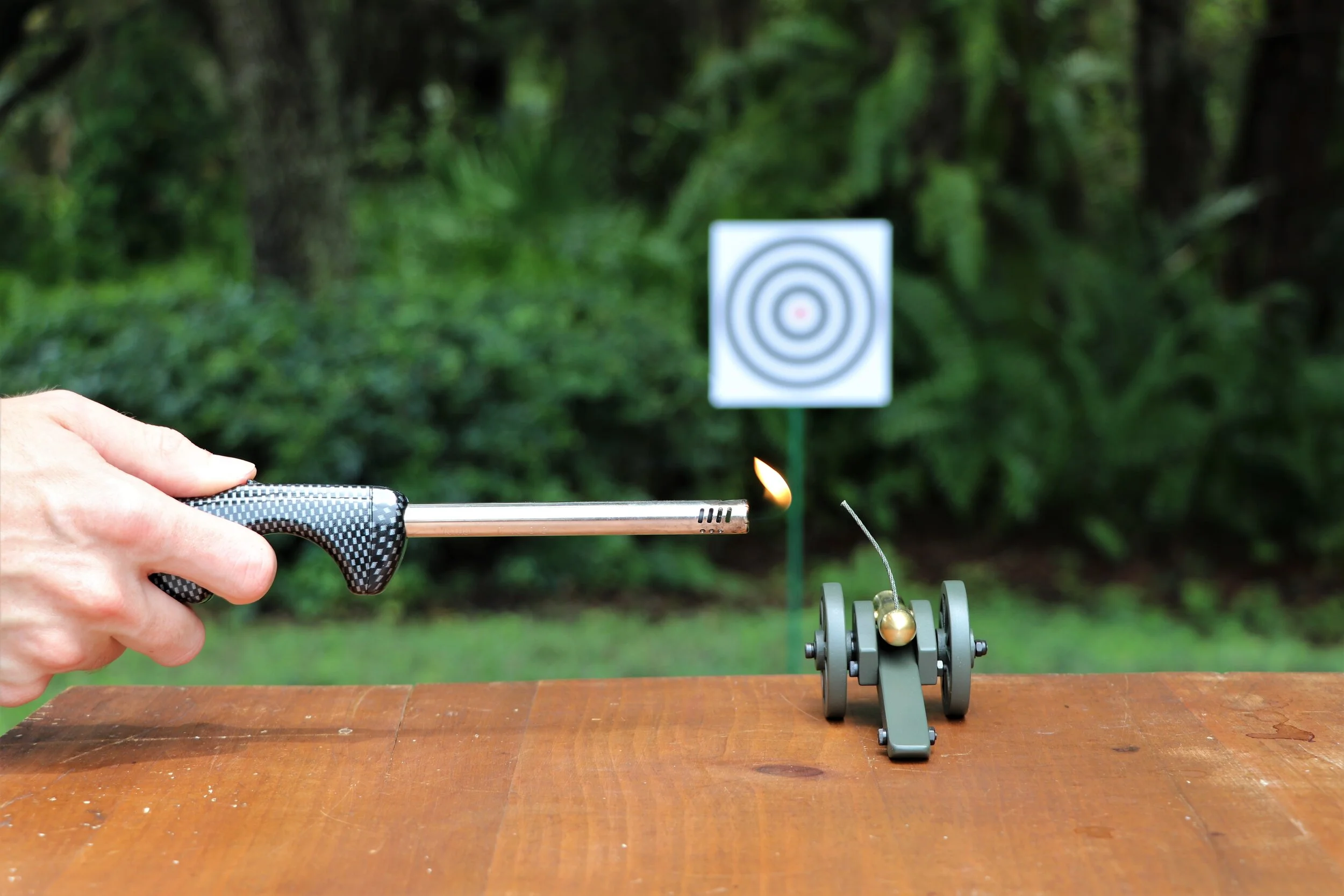 Mini Cannon Firing At Targets