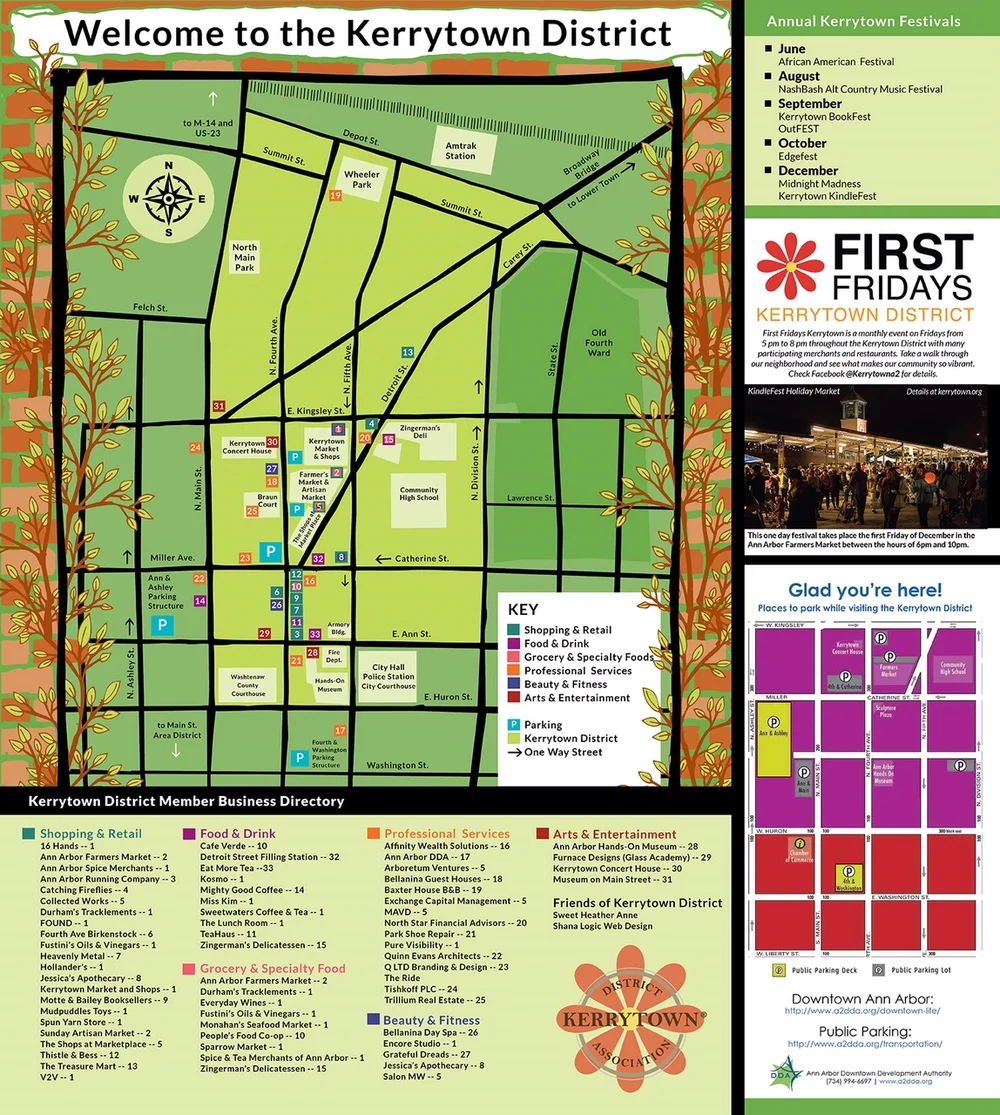Walking Map — Kerrytown District of Ann Arbor, Michigan