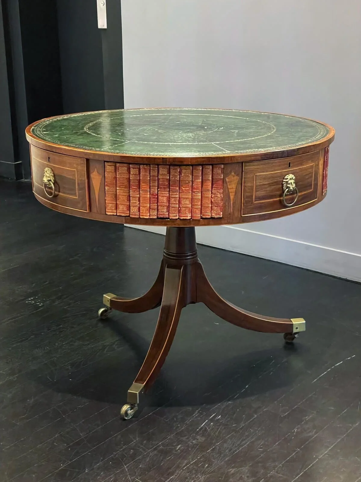 Circular Steel Glass & Brass Center Table — Gerald Bland