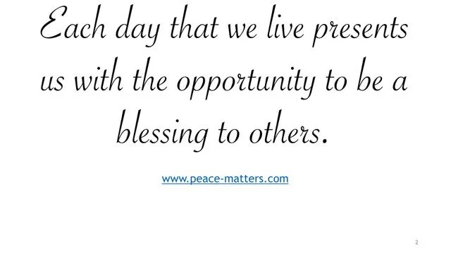 The Power of Words — Peace Matters