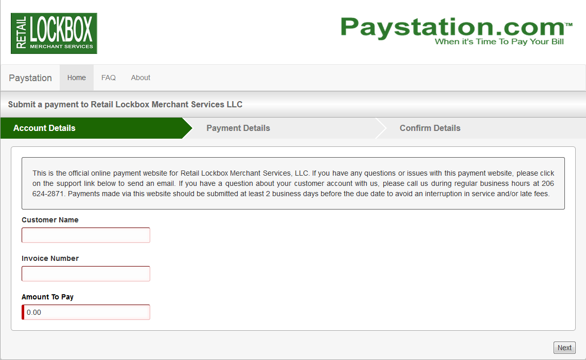 Paystation® — Retail Lockbox Merchant Services