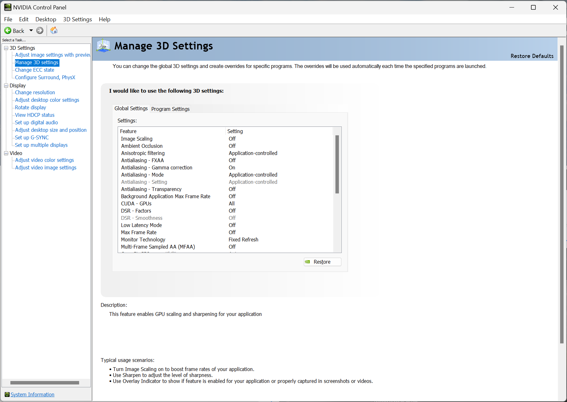 MSFS Settings — StudioCanuck