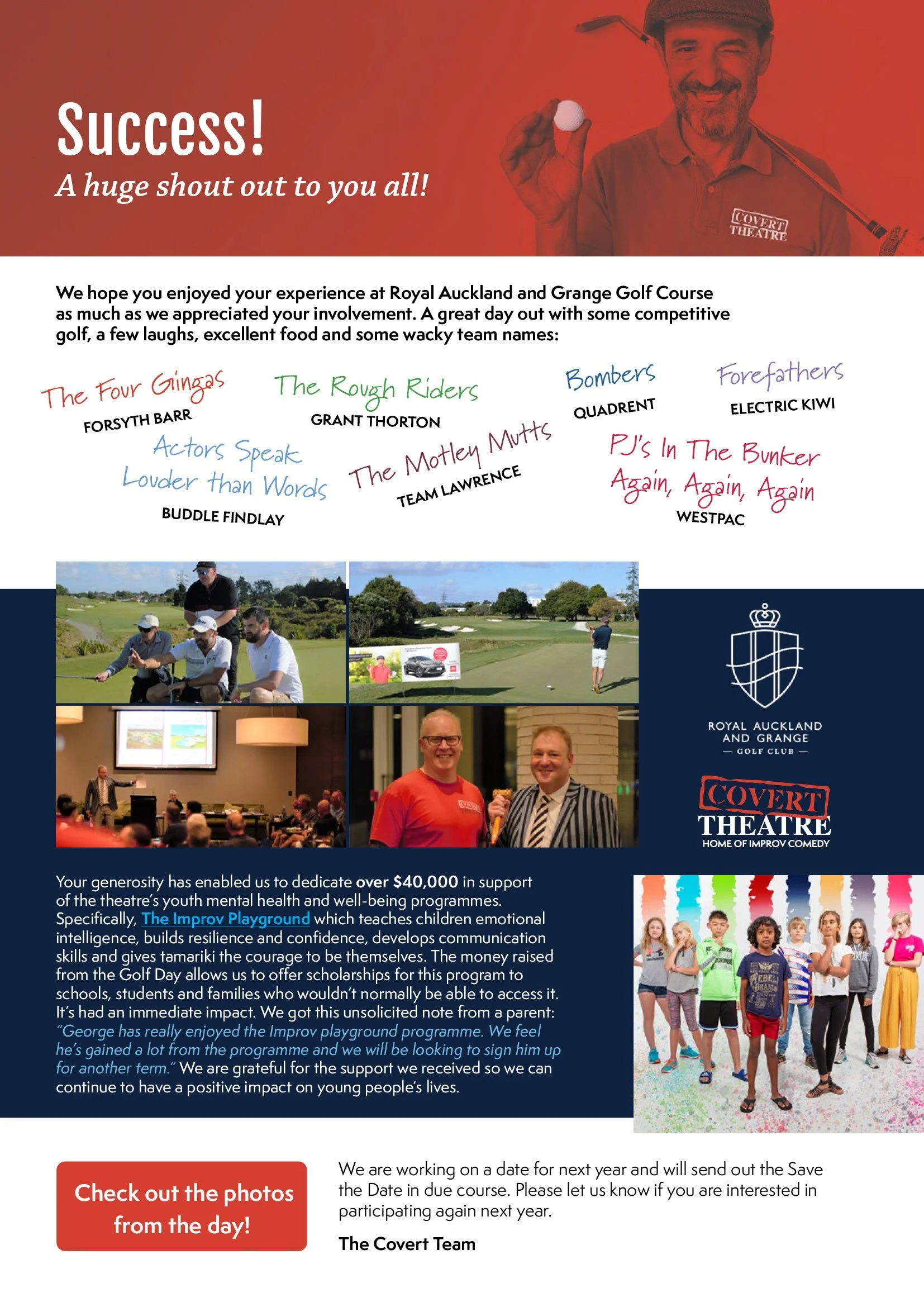 The Covert Golf Day | Covert Theatre