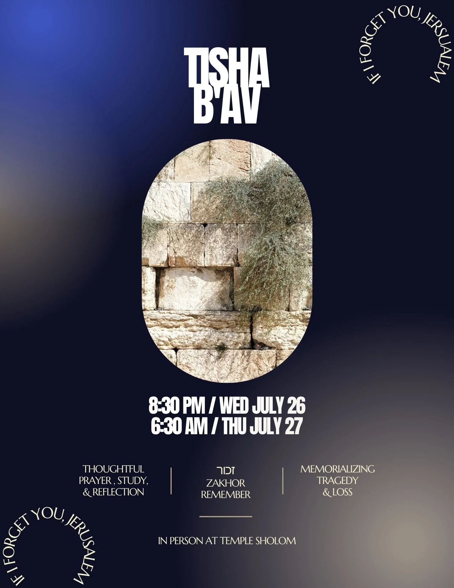 Tisha B'Av Service — Temple Sholom