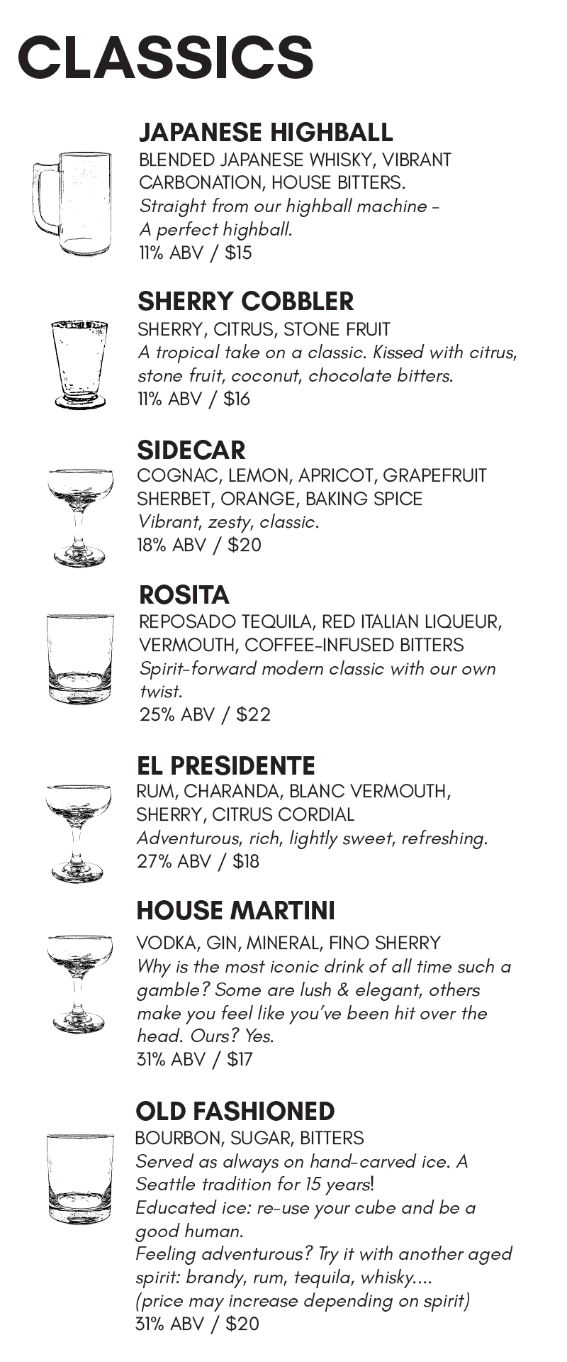 Menu — Rob Roy