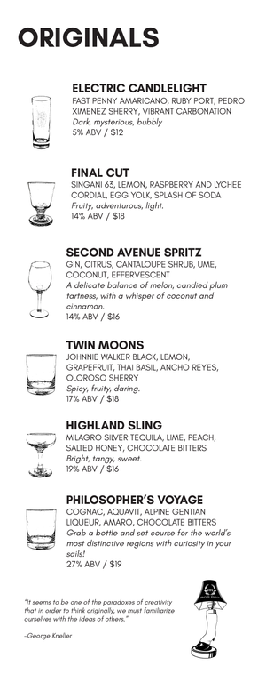 Menu — Rob Roy