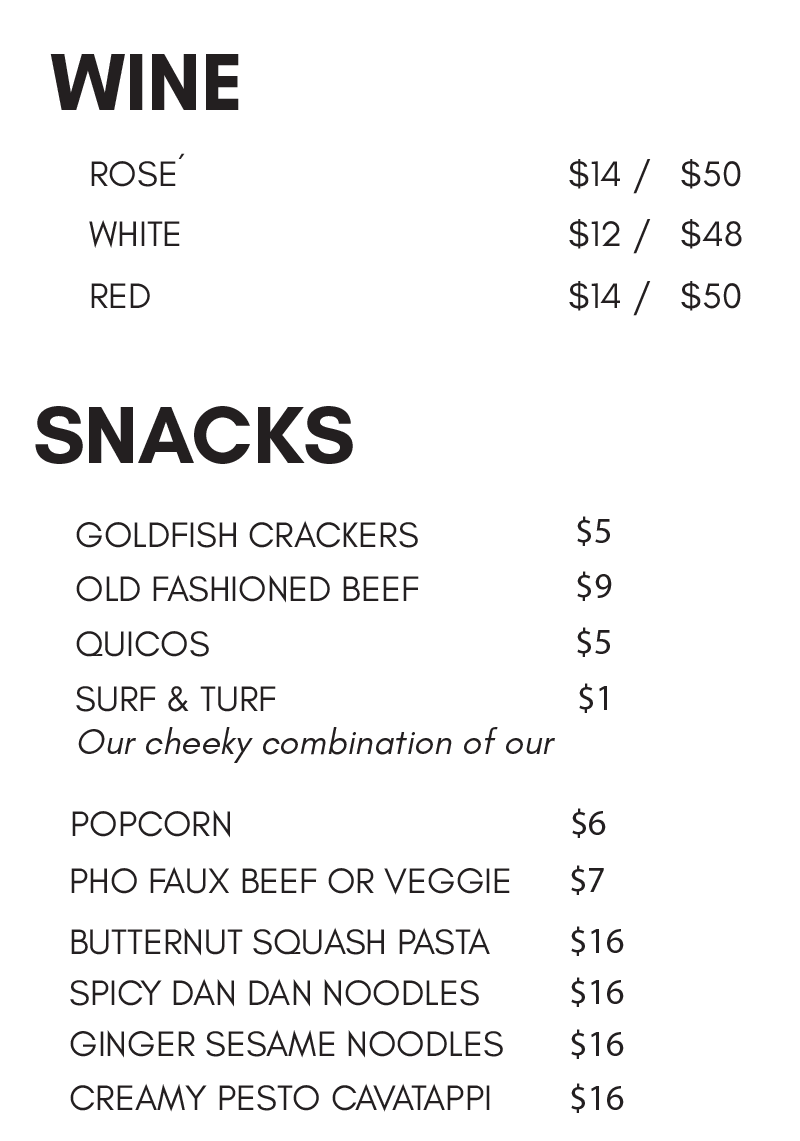 Menu — Rob Roy