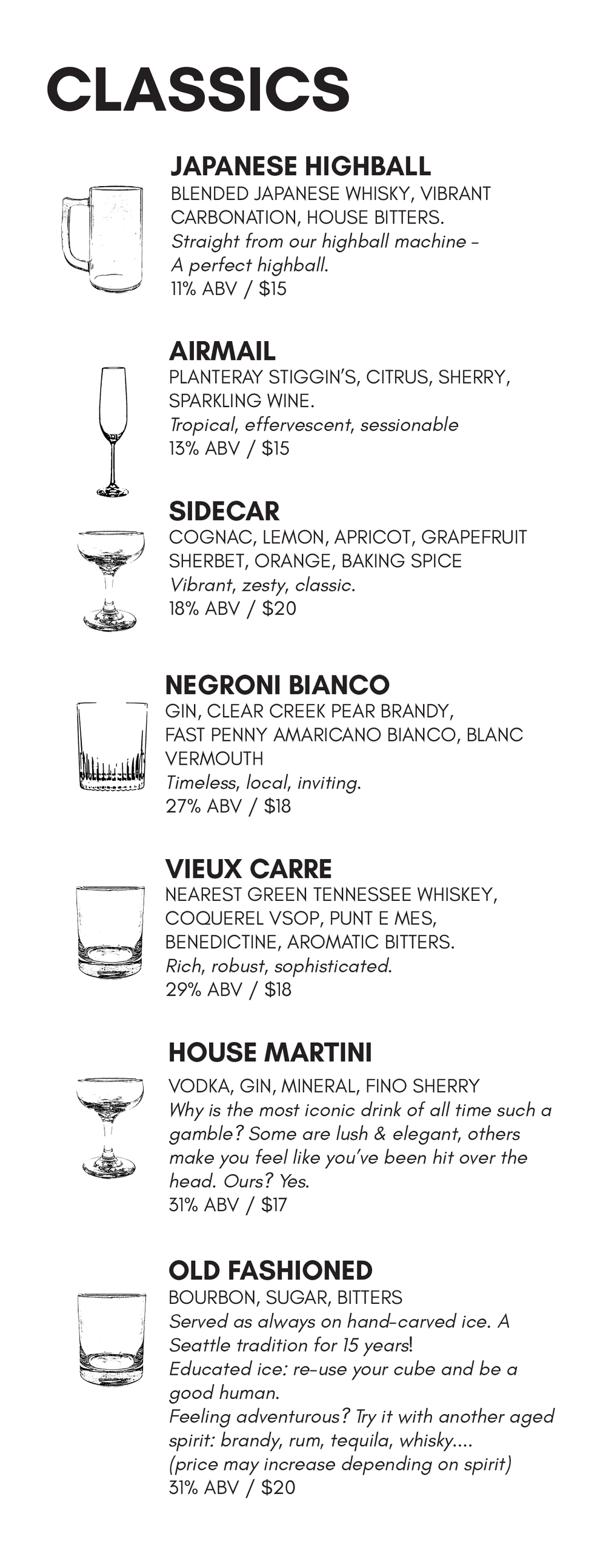 Menu — Rob Roy