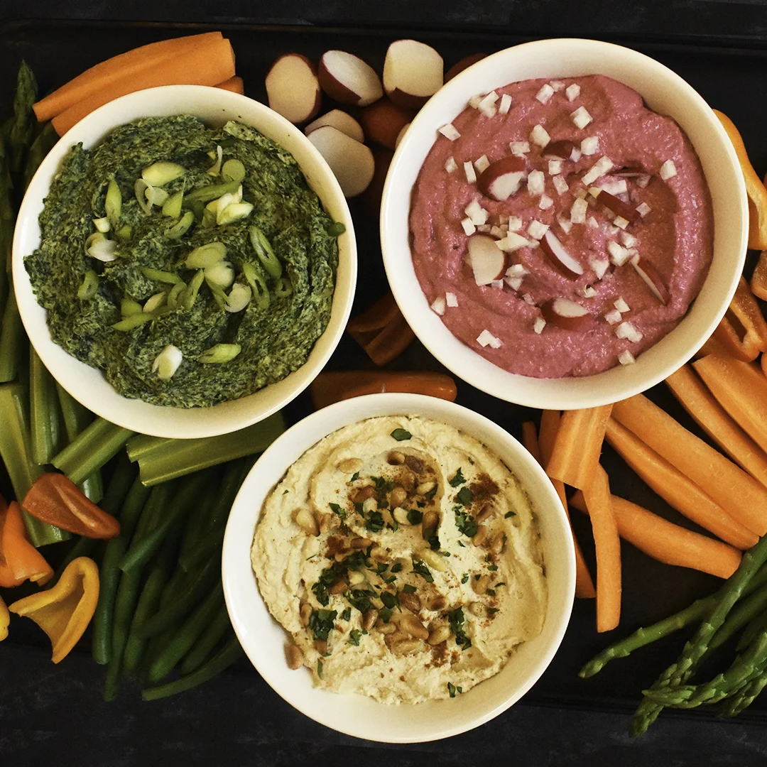 Hummus Variations: Beet and Spinach — Gracious Vegan