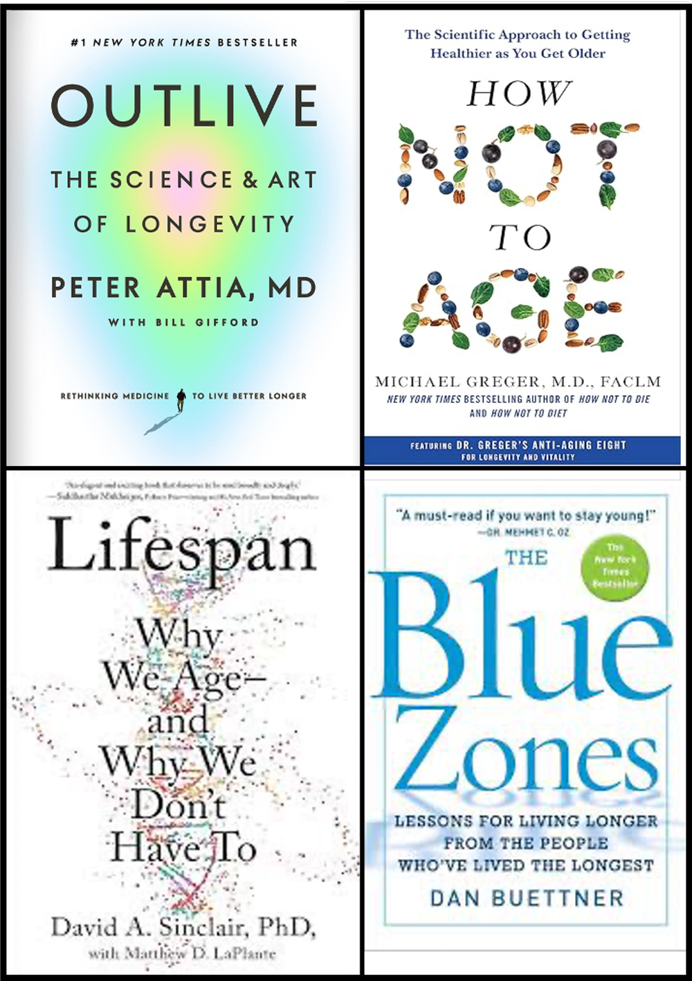 Comparison of Four Best-Selling Books About Aging — Gracious Vegan