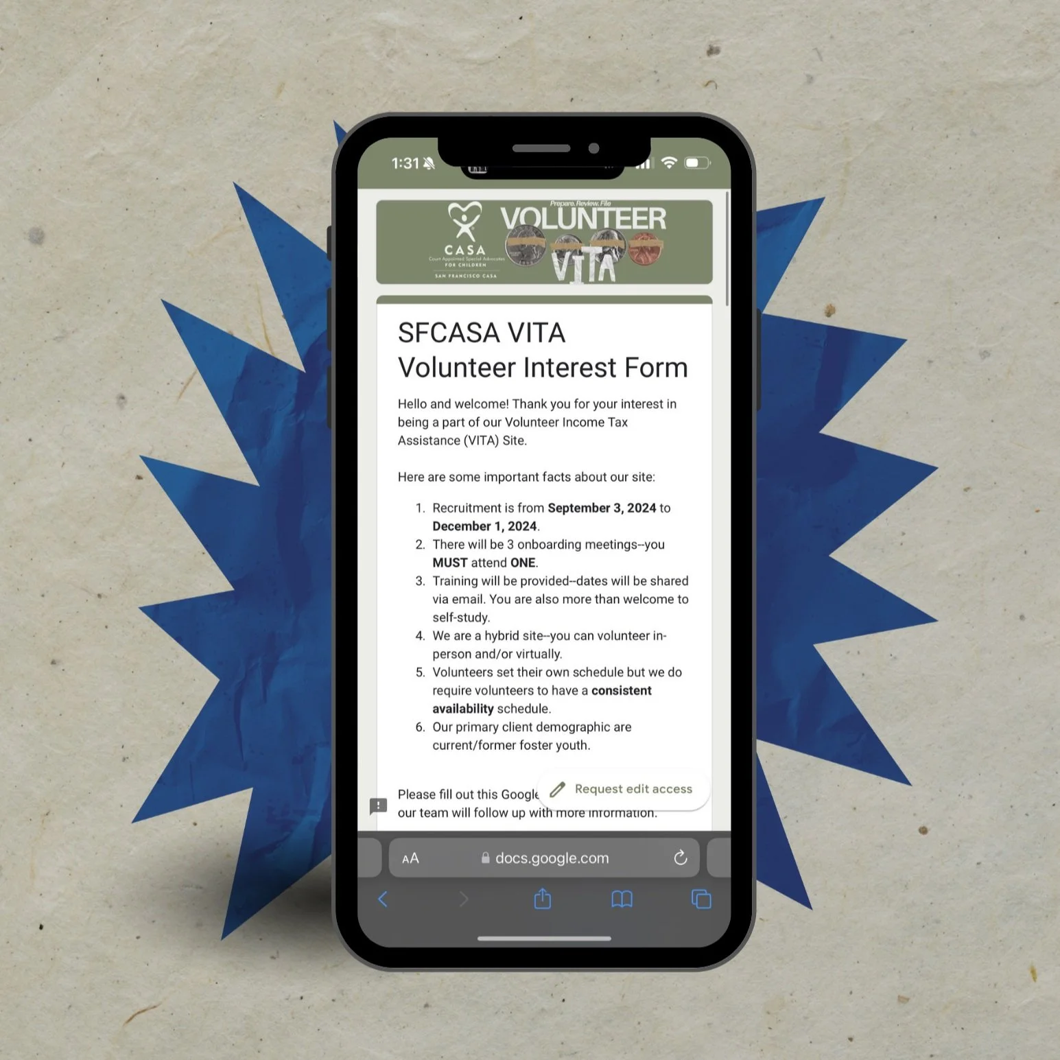 VITA Volunteers — San Francisco CASA