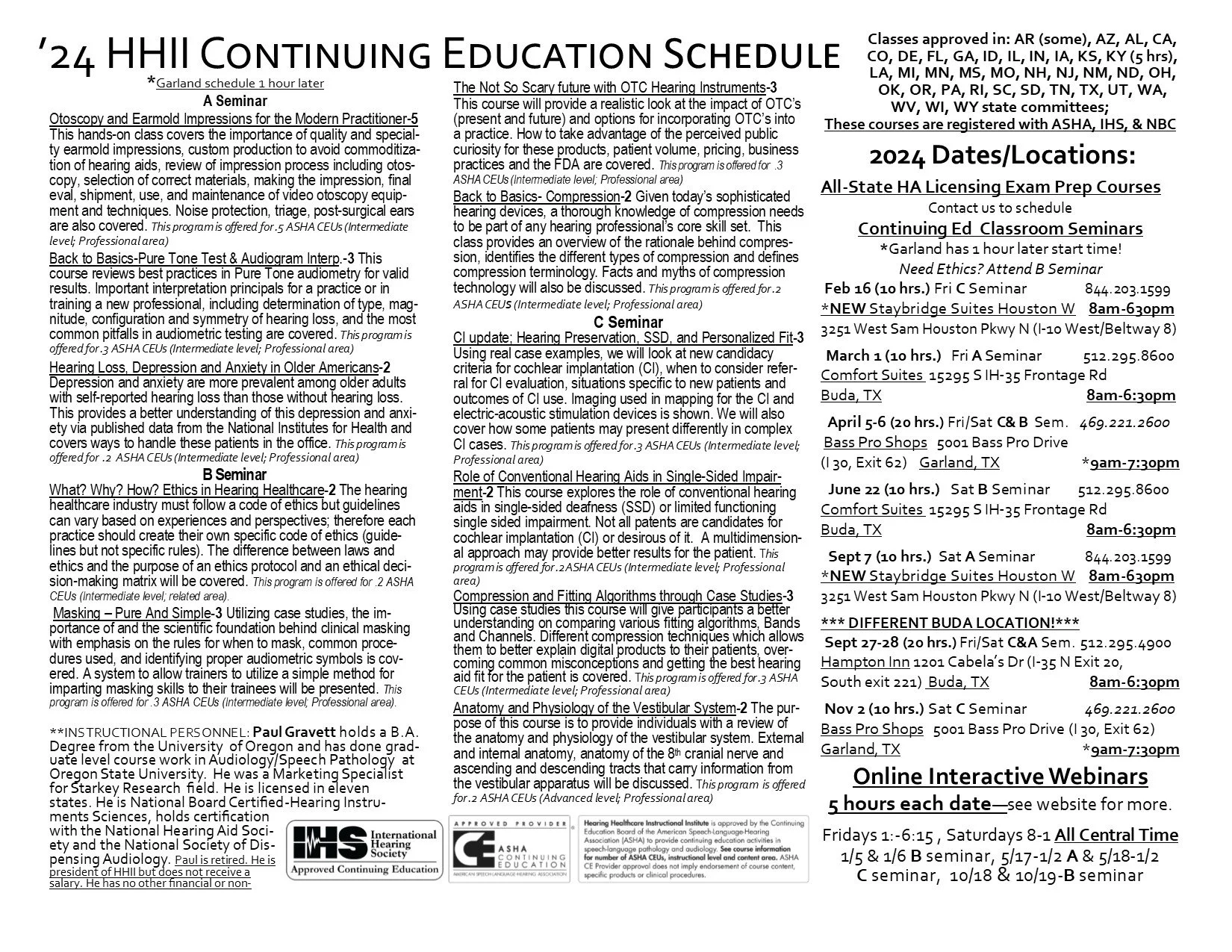 BROCHURE — Hearing Healthcare Instructional Institute (HHII)/Providing ...