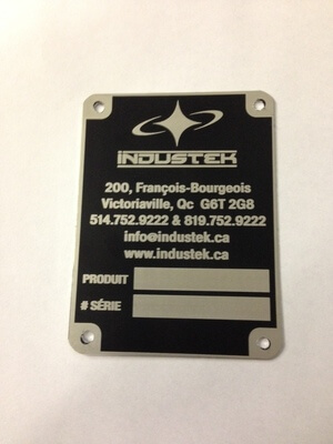 PLAQUE D'IDENTIFICATION ÉQUIPEMENT ET SÉCURITÉ | Systana