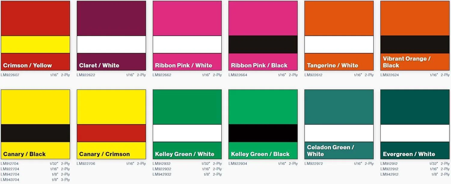 Laser engraving Rowmark plastic colors | Systana Gravure Laser