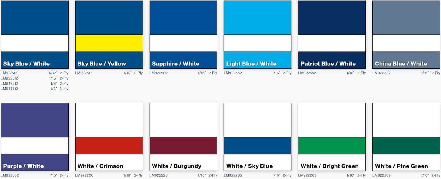 Laser engraving Rowmark plastic colors | Systana Gravure Laser