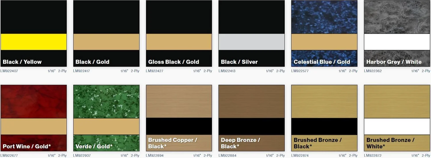 Laser engraving Rowmark plastic colors | Systana Gravure Laser