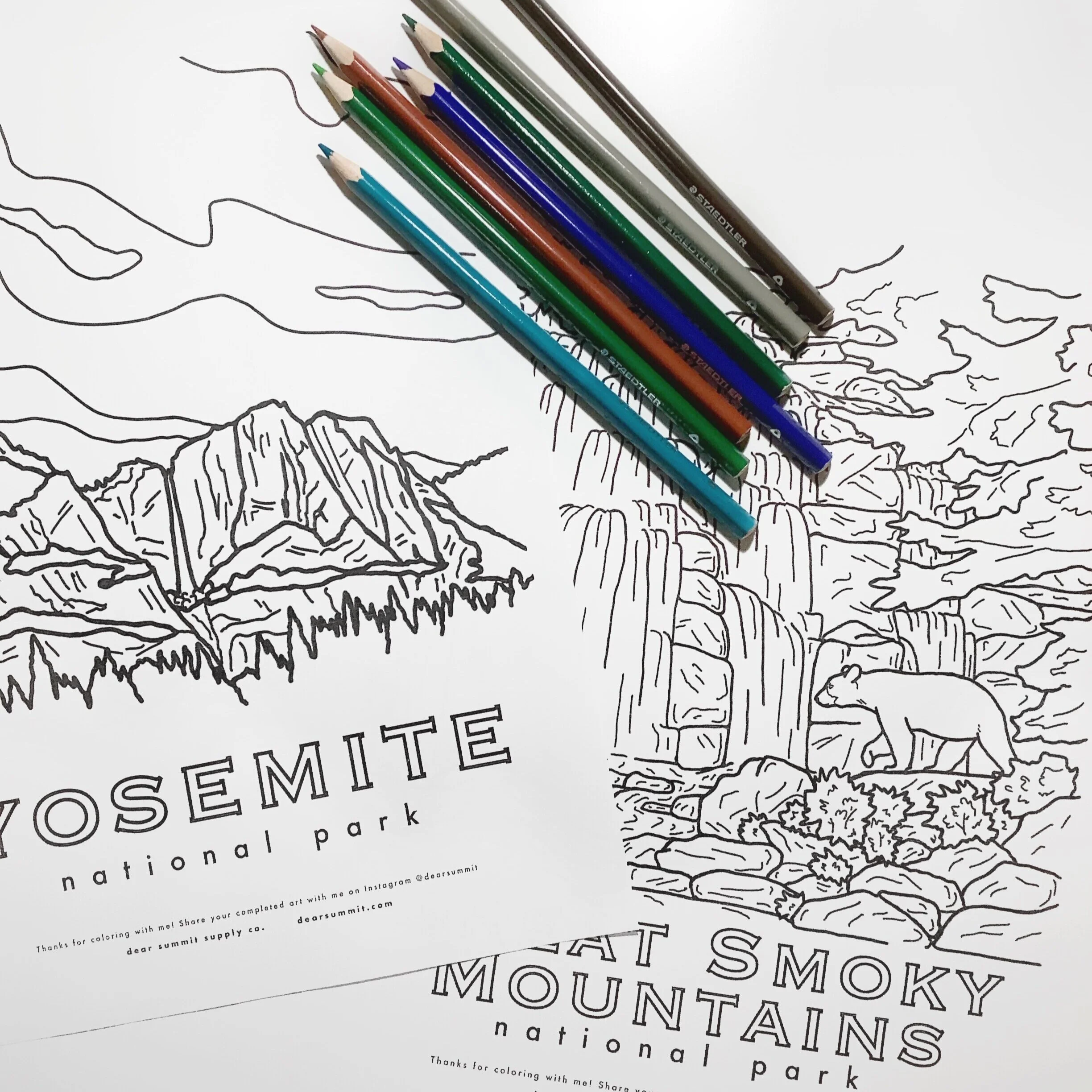 National Park Coloring Pages — Dear Summit Supply Co.