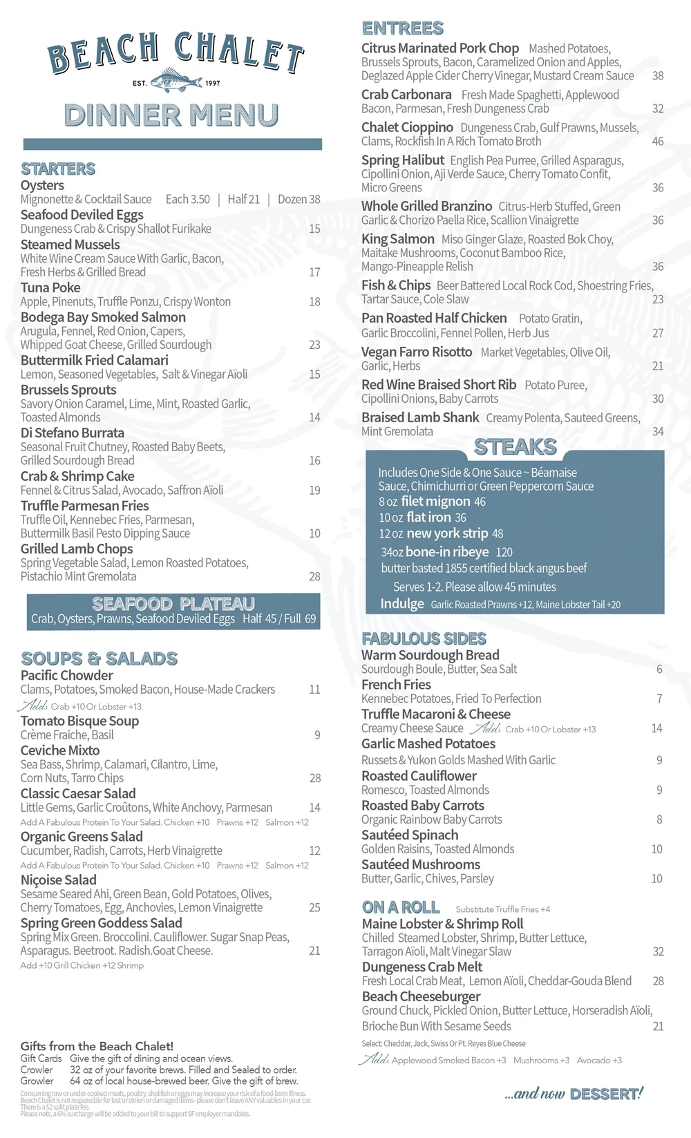 Dinner — Beach Chalet San Francisco's Best Ocean View Restaurant and ...