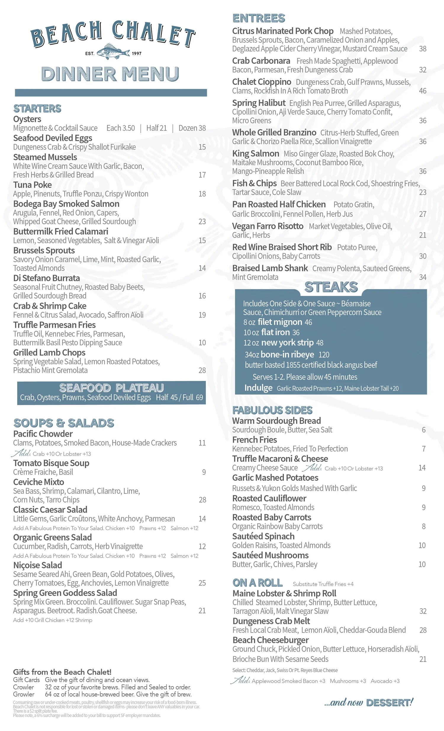 Dinner — Beach Chalet San Francisco's Best Ocean View Restaurant and ...