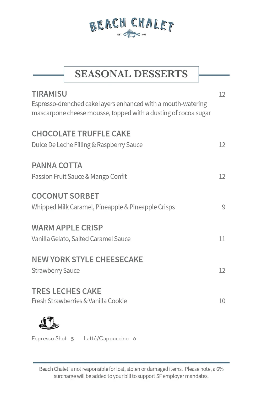 Dessert — Beach Chalet San Francisco's Best Ocean View Restaurant and ...